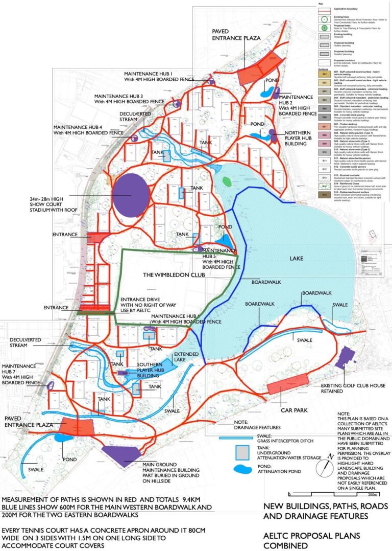 AELTC Wimbledon Park Project Map Illustrating Hard Surfaces from the ...